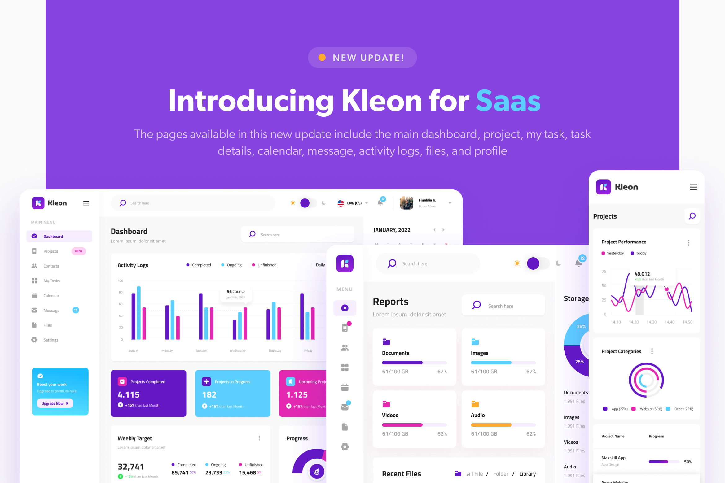 Kleon - Clean Admin Panel Dashboard UI Template Figma by peterdraw